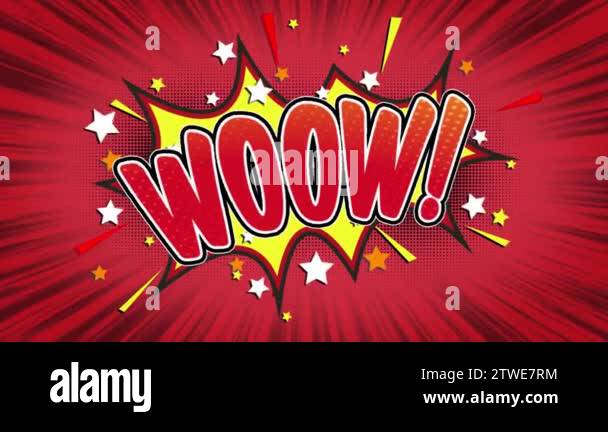 wow Word Retro Cartoon Comic Bubbles Popup Style Expressions Colored ...