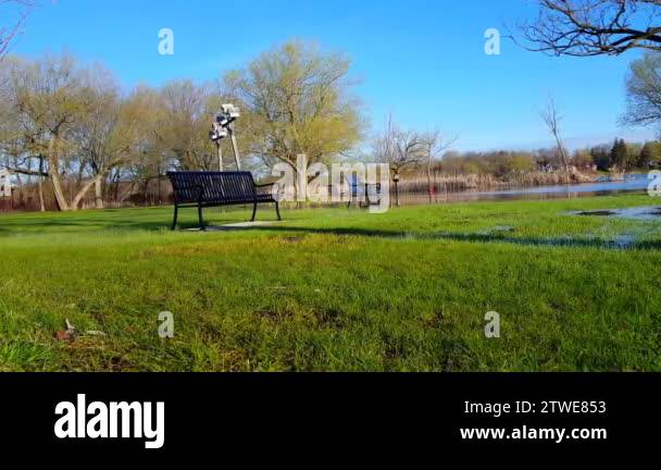 Increasing Rising Water Level in Nature With Panning Movement. Climate ...