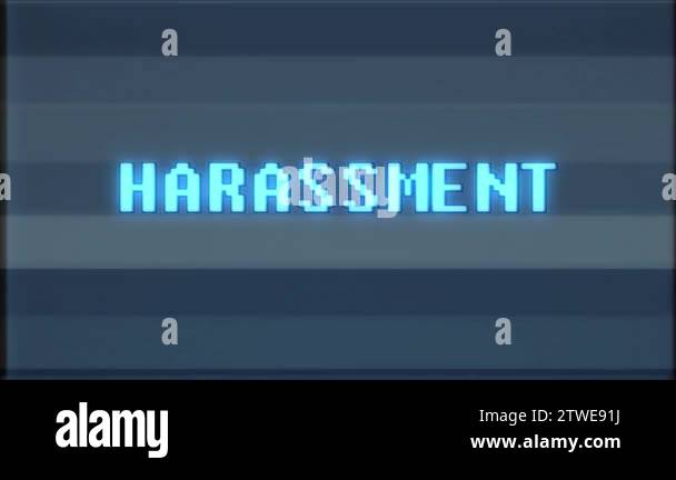 retro videogame HARASSMENT text computer old tv glitch interference ...