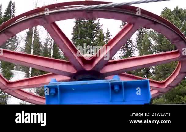 Rotating mechanism of the cable car and the end rail mechanism of the ...