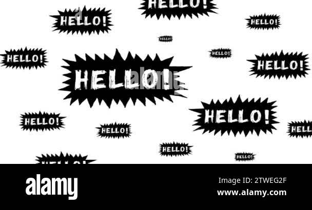 Hello Speech Bubble Scribble Animation Doodle/ Animation of cartoon ...