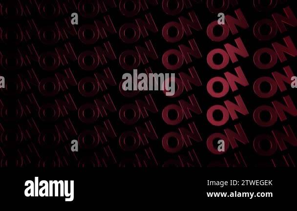 Abstract red words on flowing in rows diagonally on black background ...