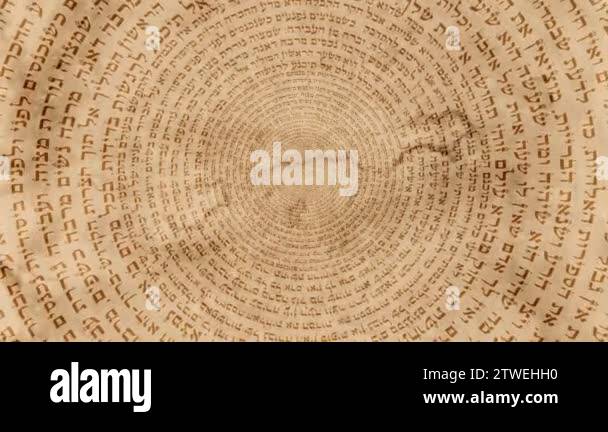 Hebrew Jewish Holy Words on an Old paper Background Stock Video Footage ...