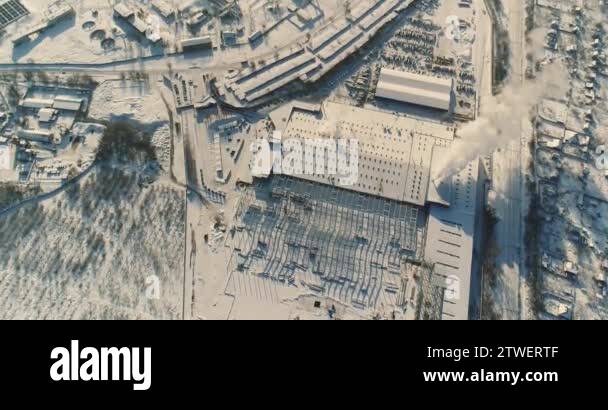 Modern storehouse construction site, the structural steel structure of ...