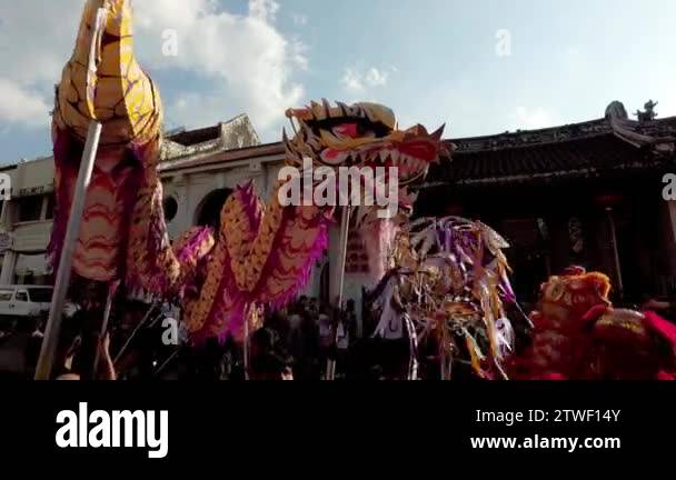 Chinese dragon dance new year parade chinese celebration festival Stock ...