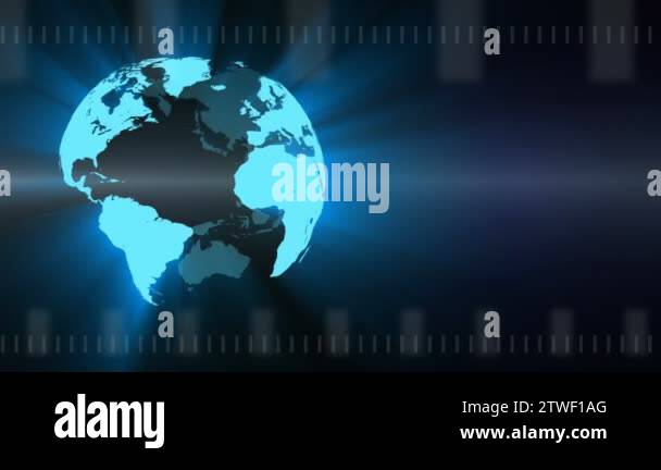 Motion graphics background loop of Planet Earth rotating with a light ...