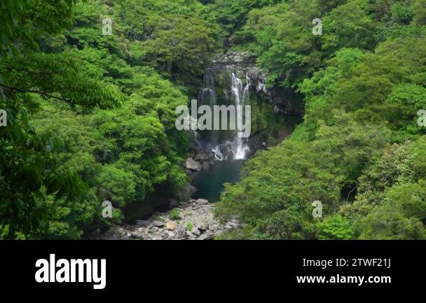 Cheonjeyeon Second waterfall Stock Video Footage - Alamy