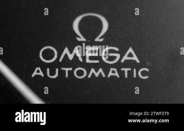 BOLOGNA, ITALY - OCTOBER 12, 2017: Omega logo on Seamaster 300 vintage ...