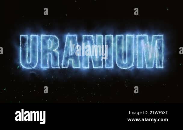 Uranium Word Hot Burning on Realistic Fire Flames Sparks And Smoke ...