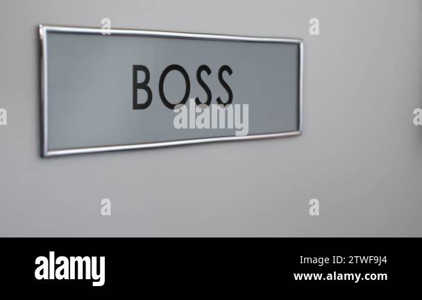 Boss office door, secretary hand knocking closeup, documents for ...