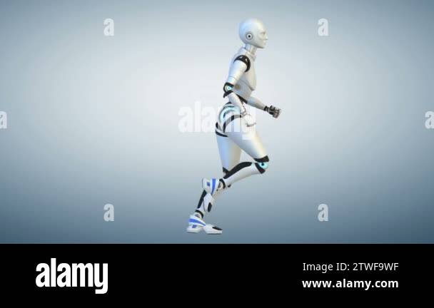 Running cyborg. Cycle. Side view Stock Video Footage - Alamy