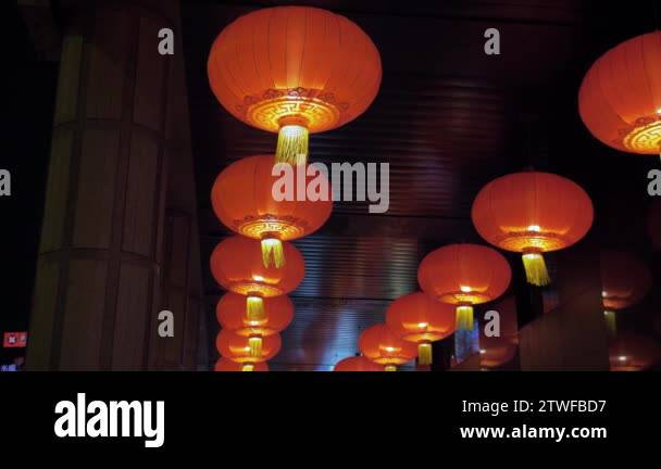 Red lanterns hanging from ceiling Stock Videos & Footage - HD and 4K ...