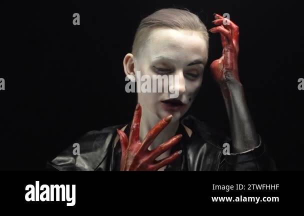 Girl blood hands touching face Stock Videos & Footage - HD and 4K Video ...