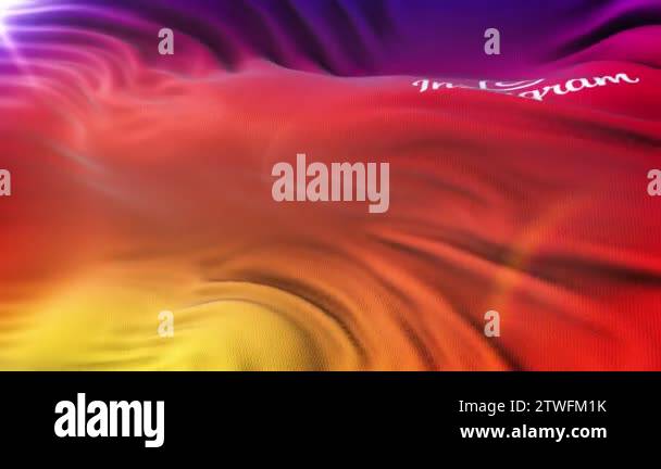 INSTAGRAM LOGO flag waving on sun. Seamless loop animation with highly ...