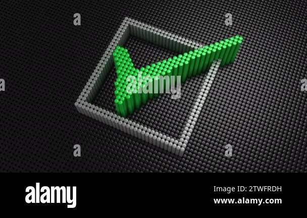 Cylinders Formed A Check Mark. Black background, 4 in 1, created in 4K ...