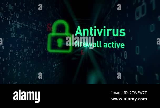 Cyber security breach on digital background concept animation. Opening ...