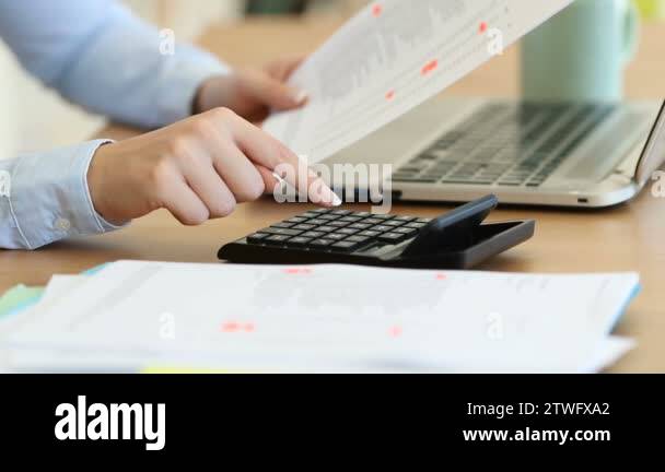 Businessperson calculating invoice calculator Stock Videos & Footage ...