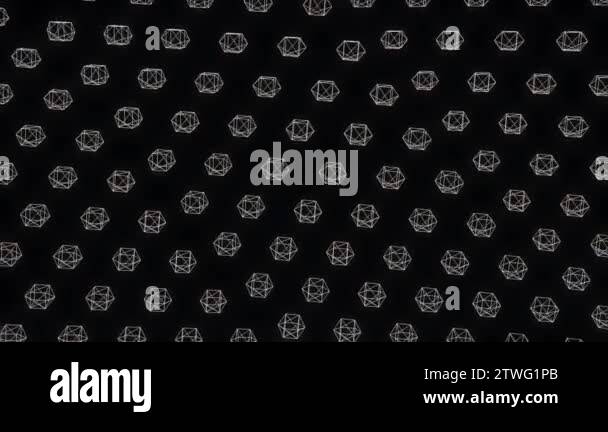 Abstract animation of many white 3d models of cubes rotating ...