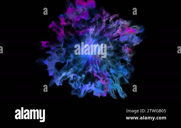 Color 3D smoke explosion shockwave effect and divergent wave isolated ...