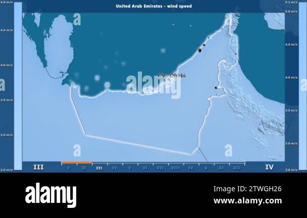 Wind speed by month in the United Arab Emirates area with animated ...