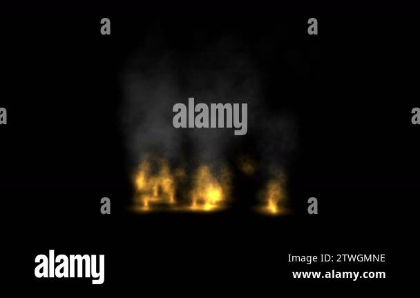 4k Fire smoke fume oilfield military war battlefield Stock Video ...