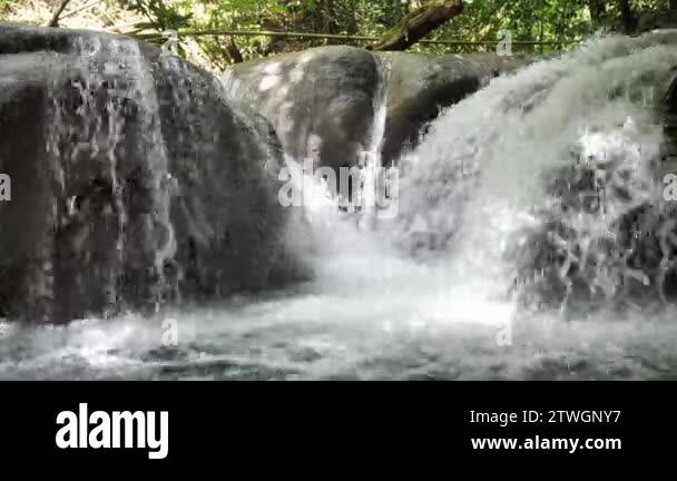 Closeup of the waterfall nicknamed the washing machine as white water ...