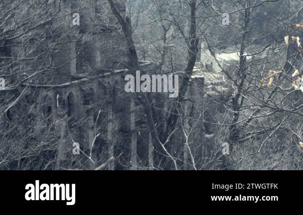 Gothic cathedral without roof. Ruins of medieval castle. Royal City ...