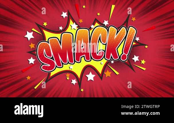 Smack Word Retro Cartoon Comic Bubbles Popup Style Expressions Colored ...