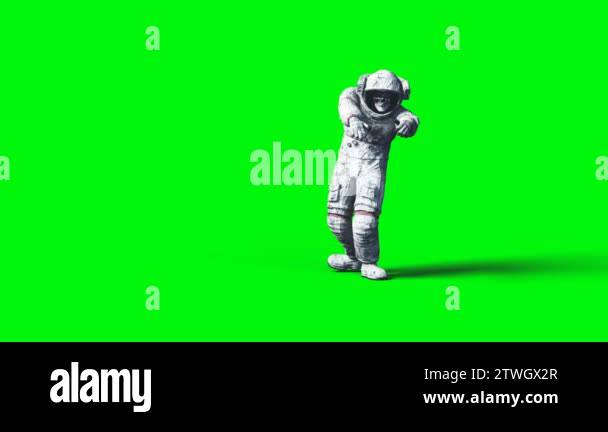 Dead zombie astronaut in space. Cadaver. Green screen. Realistic 4k ...