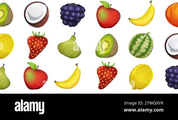 Motion Graphic With Fruits Loopable Background/ Animation of a 2d ...