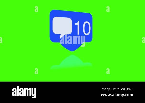3D social media notification Icon animation. User comment message with ...