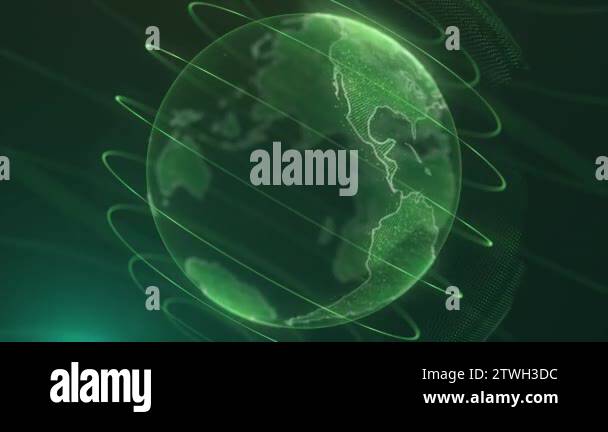 Planet earth rotating loop animation future technology business concept. loopable rotation of ...