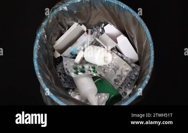 The problem of disposal of medical waste. Empty blister packs for ...