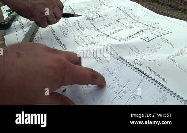 an architect and a construction engineer check the building plan of the ...