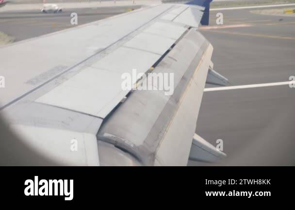 Aircraft wing outside board aileron lifting up for maneuvering speed ...