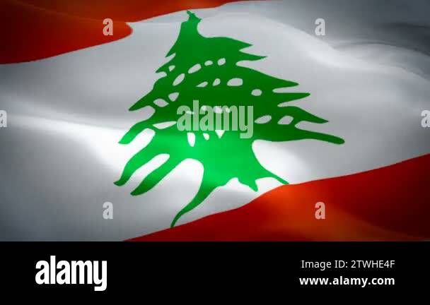 Lebanon waving flag. National 3d Lebanese flag waving. Sign of Lebanon ...