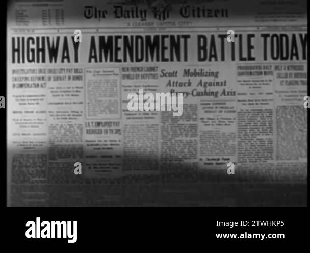 Newspaper front page 1930s Stock Videos & Footage - HD and 4K Video ...