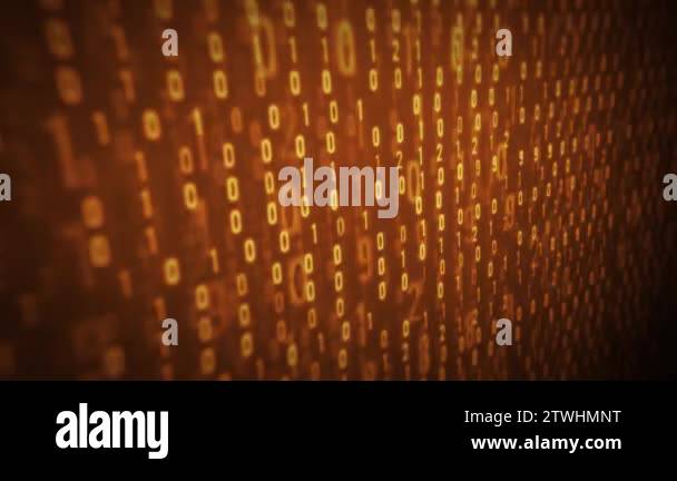 Computer Screen With Binary Code Loop 4k Animation Of A Binary Code With Digits And Numbers On