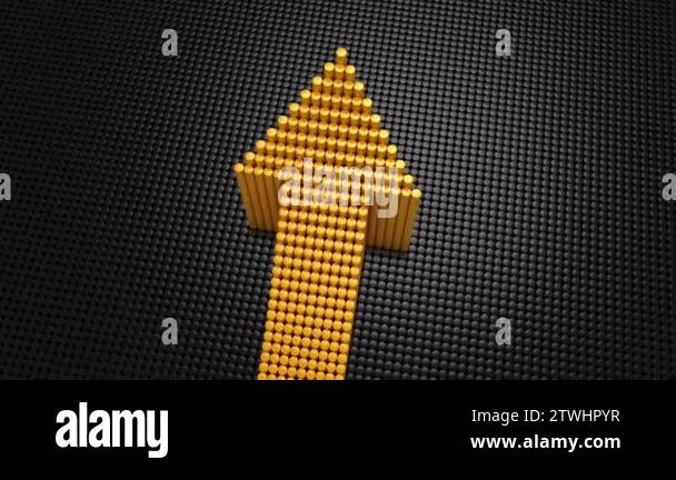 Cylinders Formed A Arrow. Black background, 3 in 1, created in 4K, 3d ...