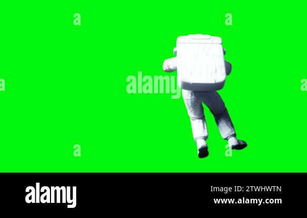 Astronaut levitation in space. Green screen. Realistic 4k animation ...