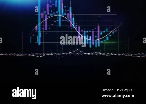 Graphs, charts and data. Perfect Flight through Business Network. Stock ...