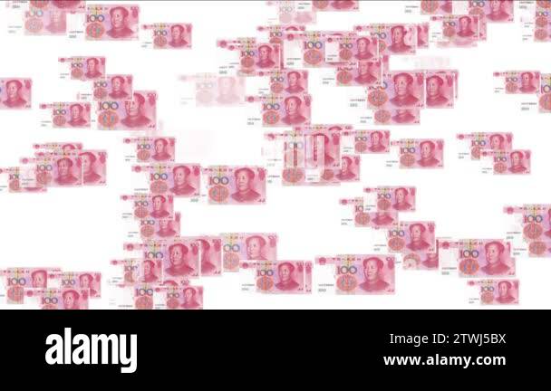 4k Float looming 100 RMB bills money wealth background Stock Video ...