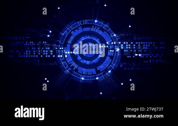 Abstract blue digital communication technology animation Stock Video ...