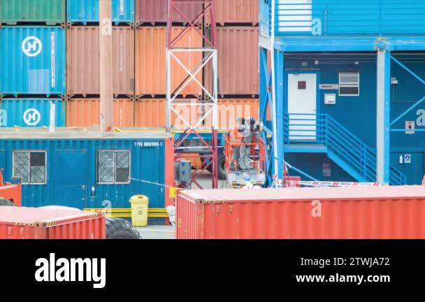 Cargo containers dock Stock Videos & Footage - HD and 4K Video Clips ...