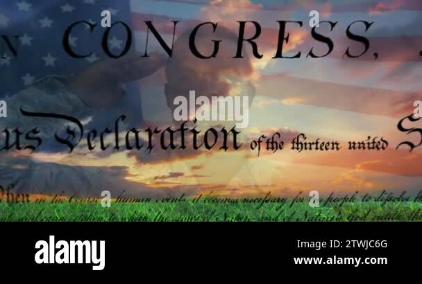 Digital animation of written constitution of the United States moving ...