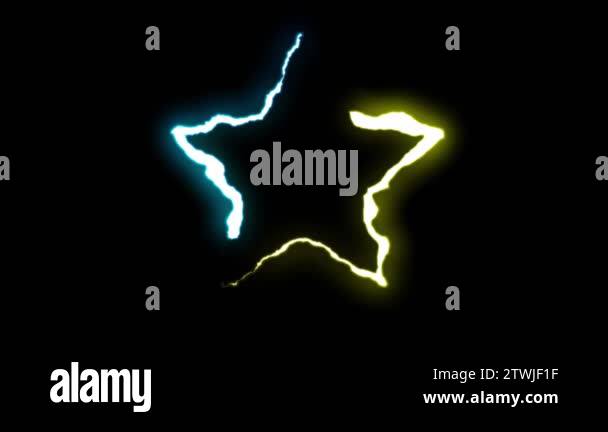 loopable BLUE YELLOW neon Lightning bolt STAR symbol shape flight on ...