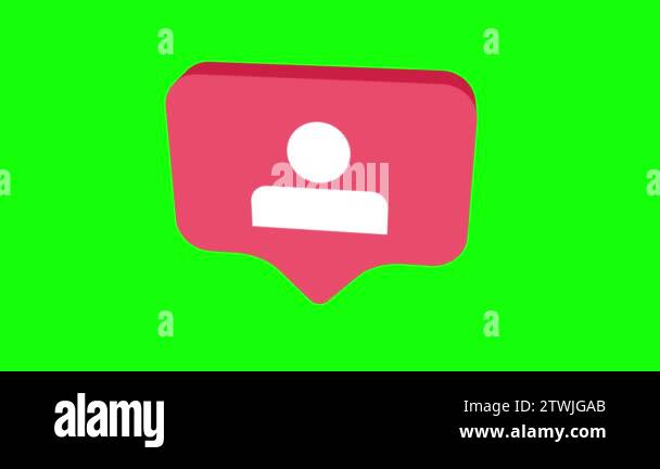 4k Rotating Comment and Follower isometric pink icon, 3d animation on a ...