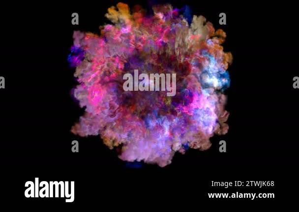 Color 3D smoke explosion shockwave effect and divergent wave isolated ...