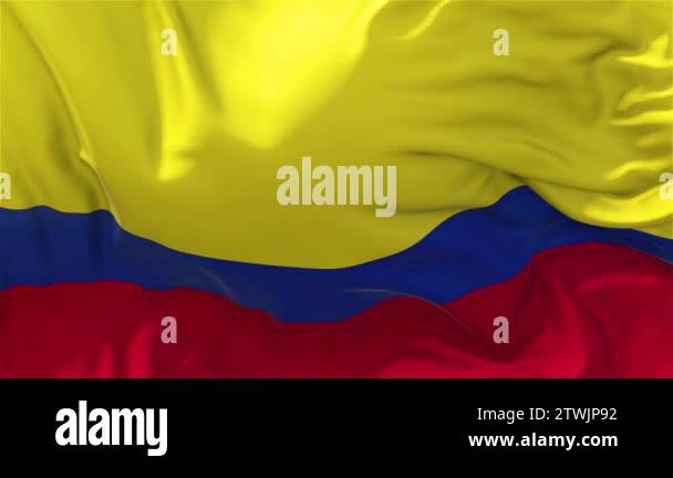 Colombia Flag in Slow Motion Classic Flag Smooth blowing in the wind on ...