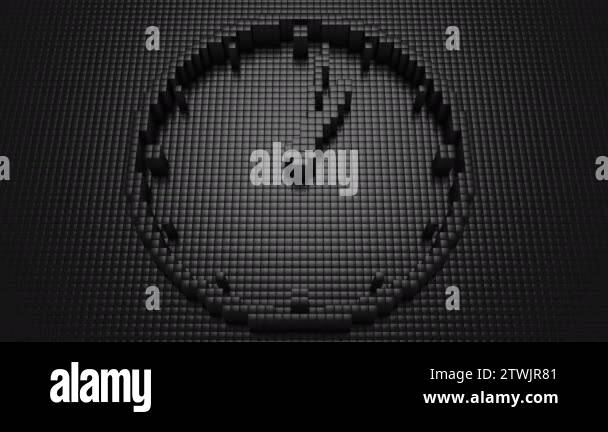 Boxes Formed A Clock. Black background, 2 in 1, loop (181-540 frames ...